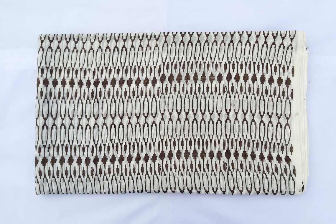 Ikat Print Cotton Fabric Hand Block Print Fabric by the Yard - Etsy