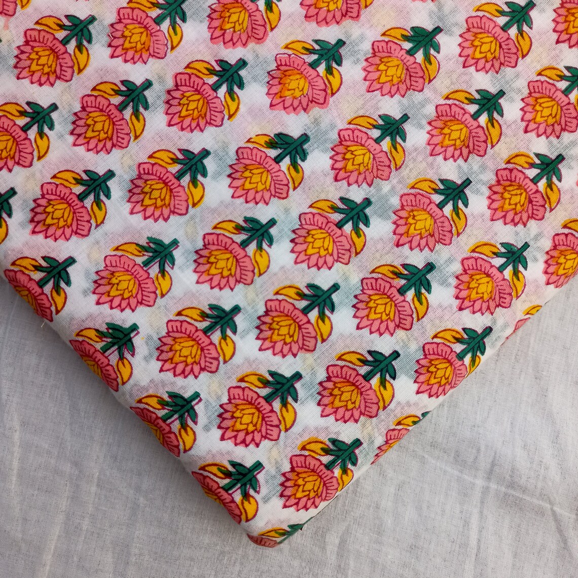 Floral Print Block Print Fabric Indian Block Print Fabric - Etsy