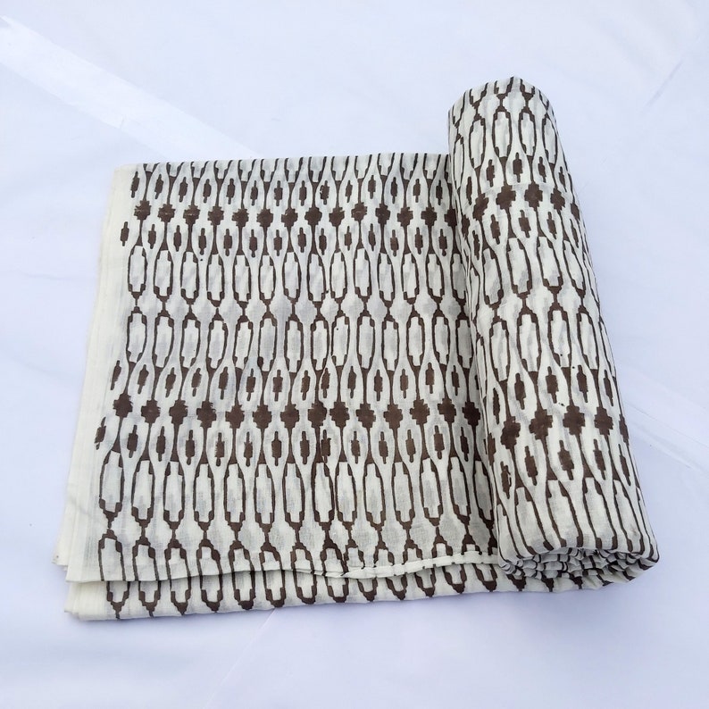 Ikat Print Cotton Fabric Hand Block Print Fabric by the Yard - Etsy