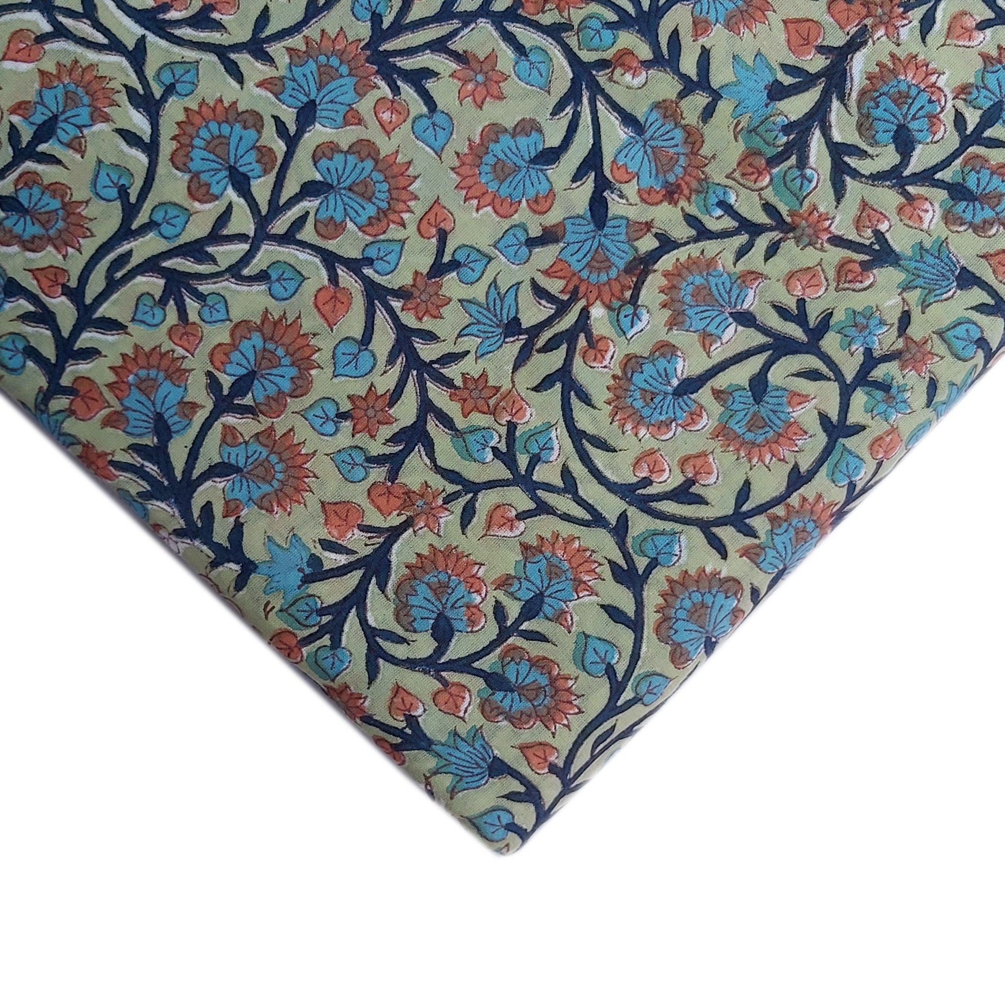 Indian Cotton Fabric by the Yard Block Print Fabric Bohemian - Etsy