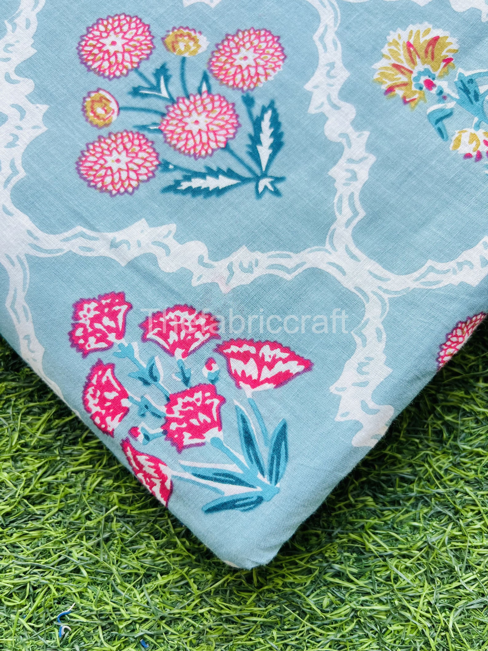 Hand Block Print Cotton Fabric: Indian Floral Quilting Fabric - Etsy