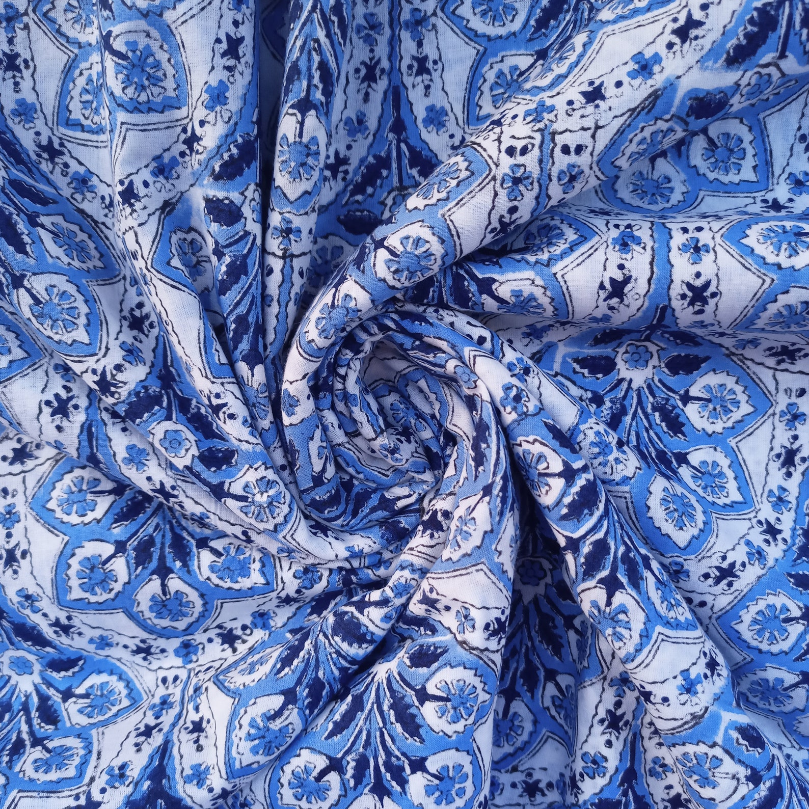 Beautiful Floral Print Fabric Block Print Fabric Cotton - Etsy