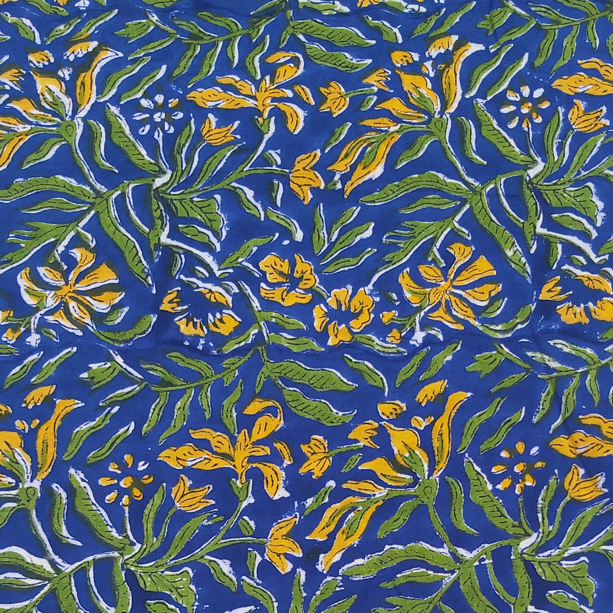 New Floral Print Block Print Fabric India 100% Soft Cotton - Etsy