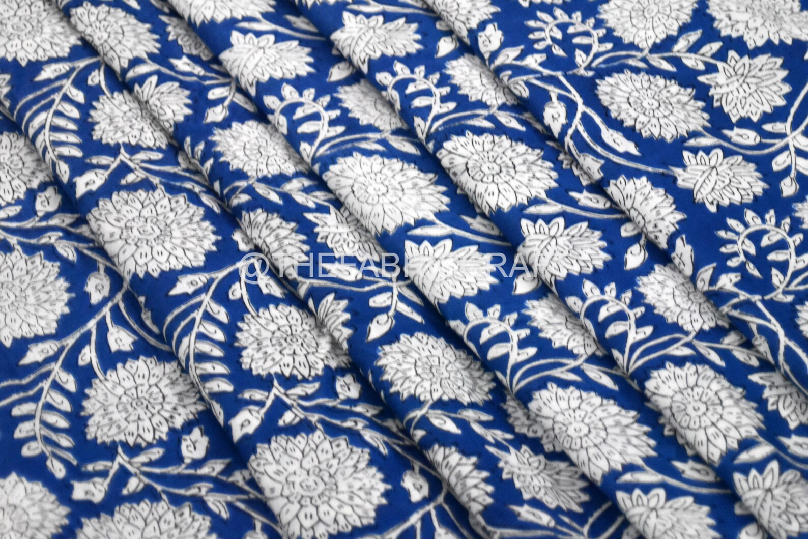 Hand Block Print Cotton Fabric: Floral Sewing Material - Etsy