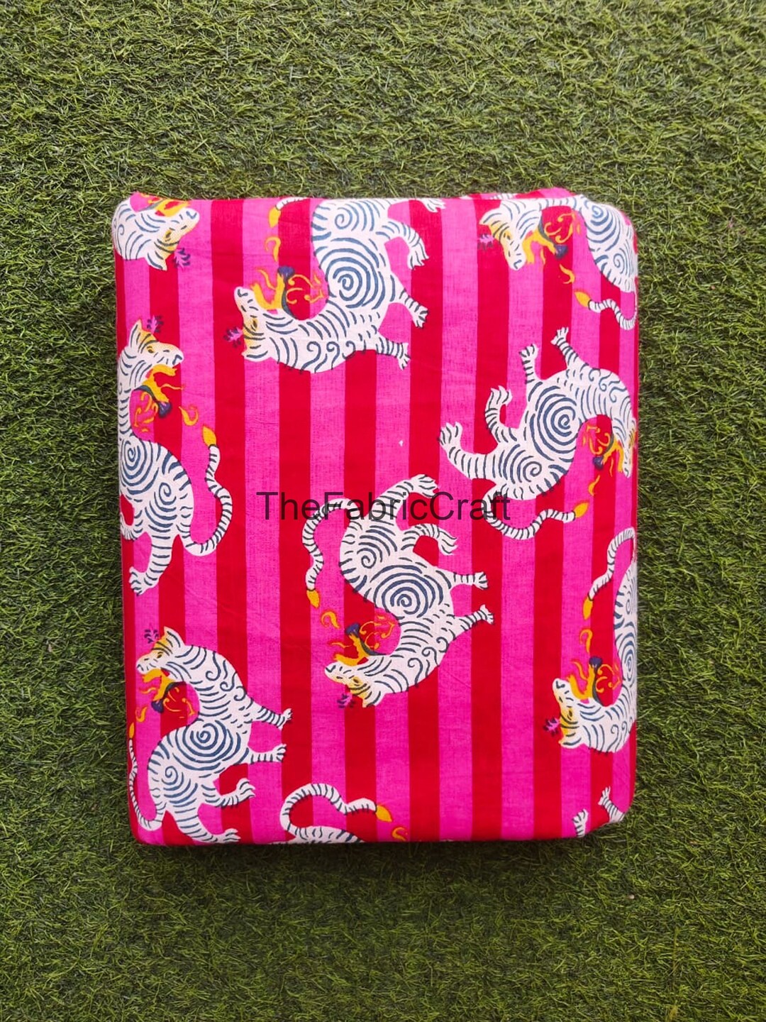 Pink Dragon Print Cotton Fabric, Indian Block Print Fabric by the Yard ...