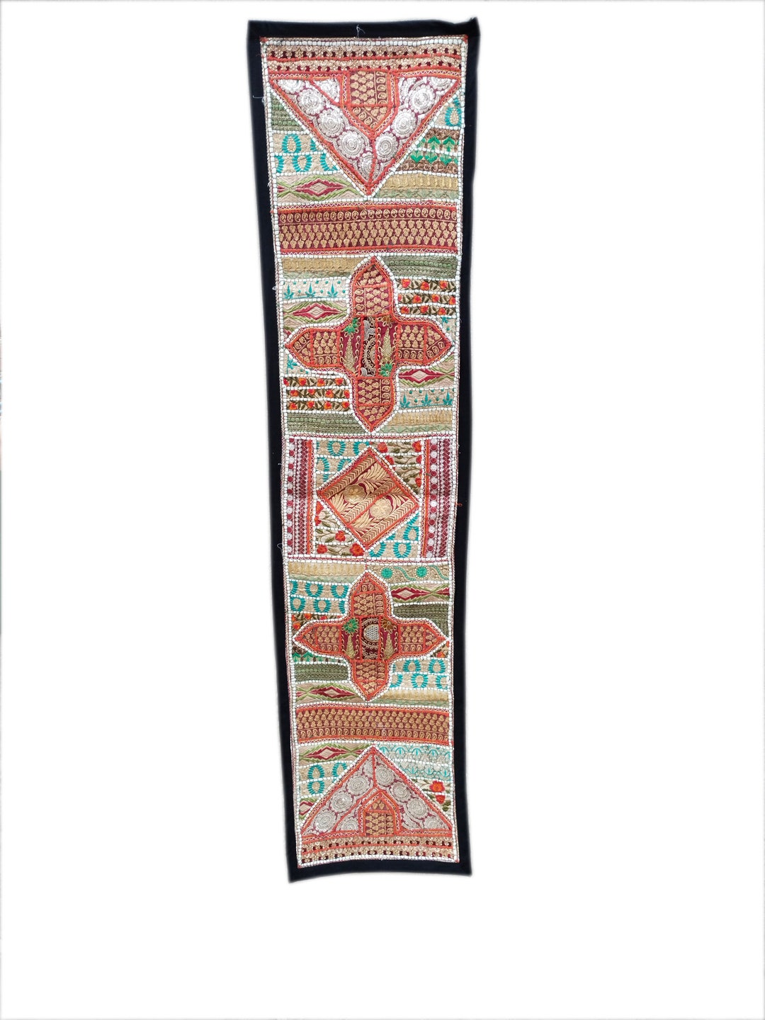 Embroidered Table Runner, Indian Vintage Runner, Wall Hanging Decor ...