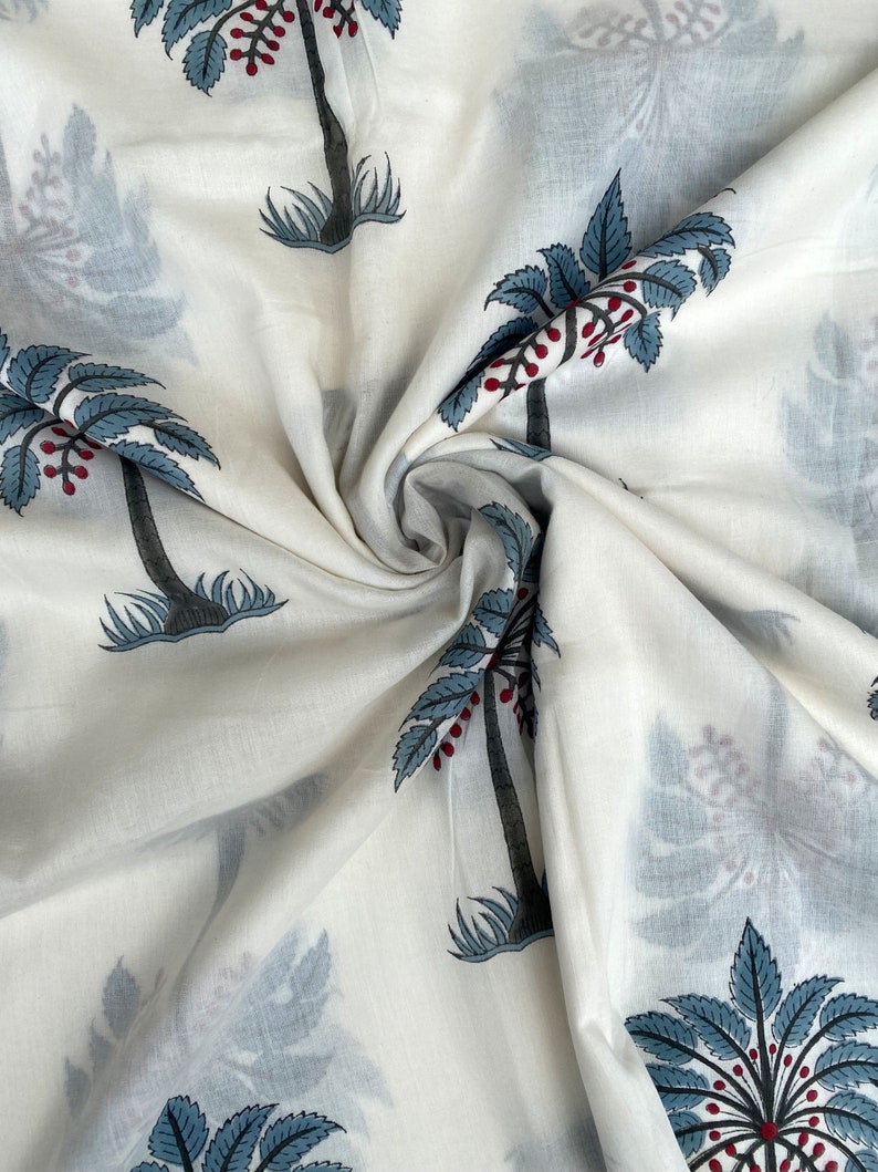 Tree Printed Fabric Indian Cotton Fabric Soft Cotton Fabric - Etsy