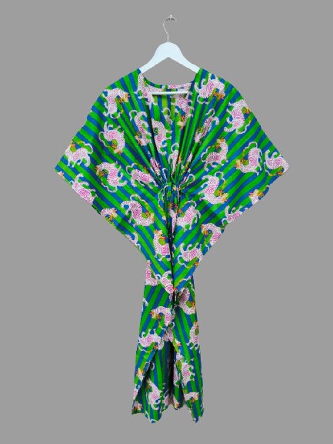 Indian Cotton Kaftan Dress: Block Print Boho Maxi Dress - Etsy