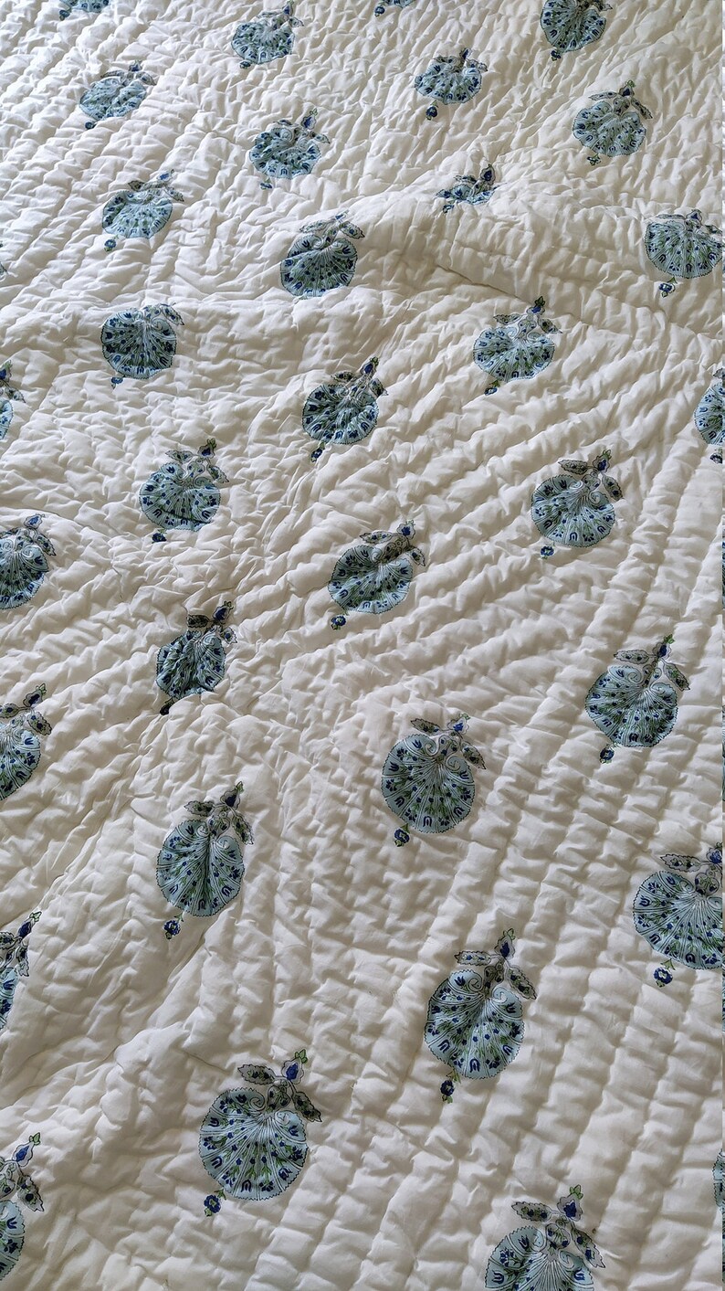 Indian Soft & Pure Cotton Quilt Reversible Quilt Handmade - Etsy
