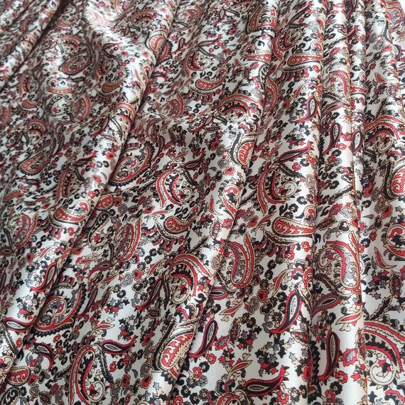 Red Paisley Print Silk Fabric Dress Fabric by the Yard Silk | Etsy