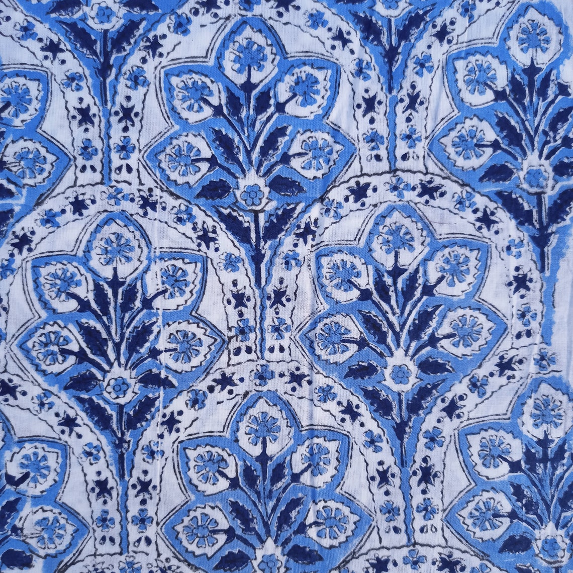 Beautiful Floral Print Fabric Block Print Fabric Cotton - Etsy