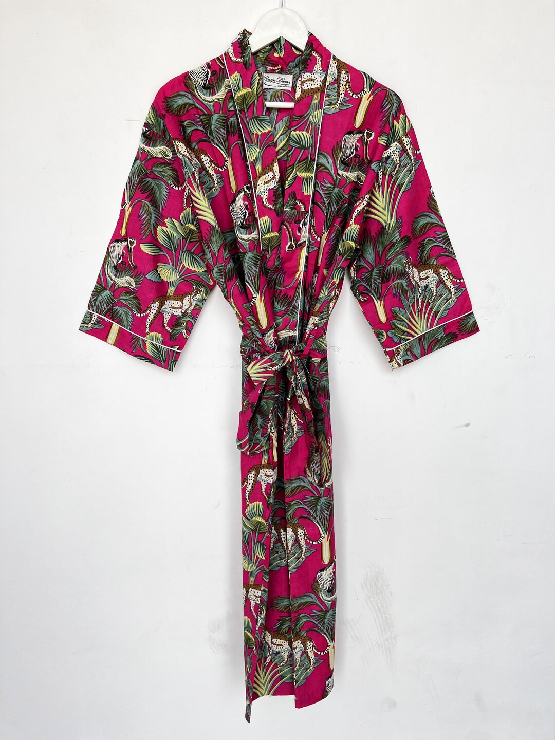 New Animal Print Cotton Kimono Robes, Japanese Kimonos, Nightwear Dress ...