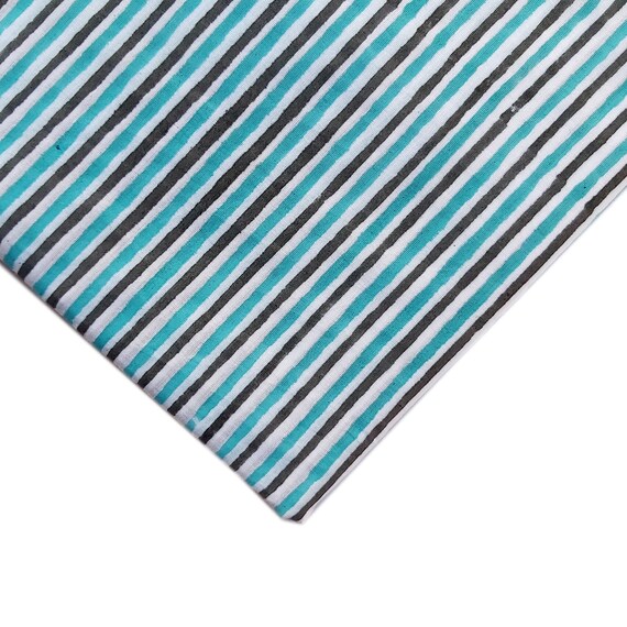 Stripe Design Block Print Fabric Indian Cotton Fabric Sewing - Etsy
