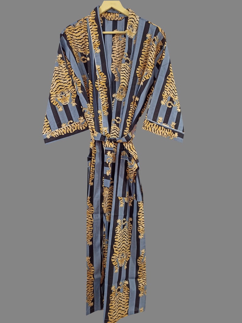 New Animal Print Kimono Robe Indian Soft Cotton Kimono - Etsy