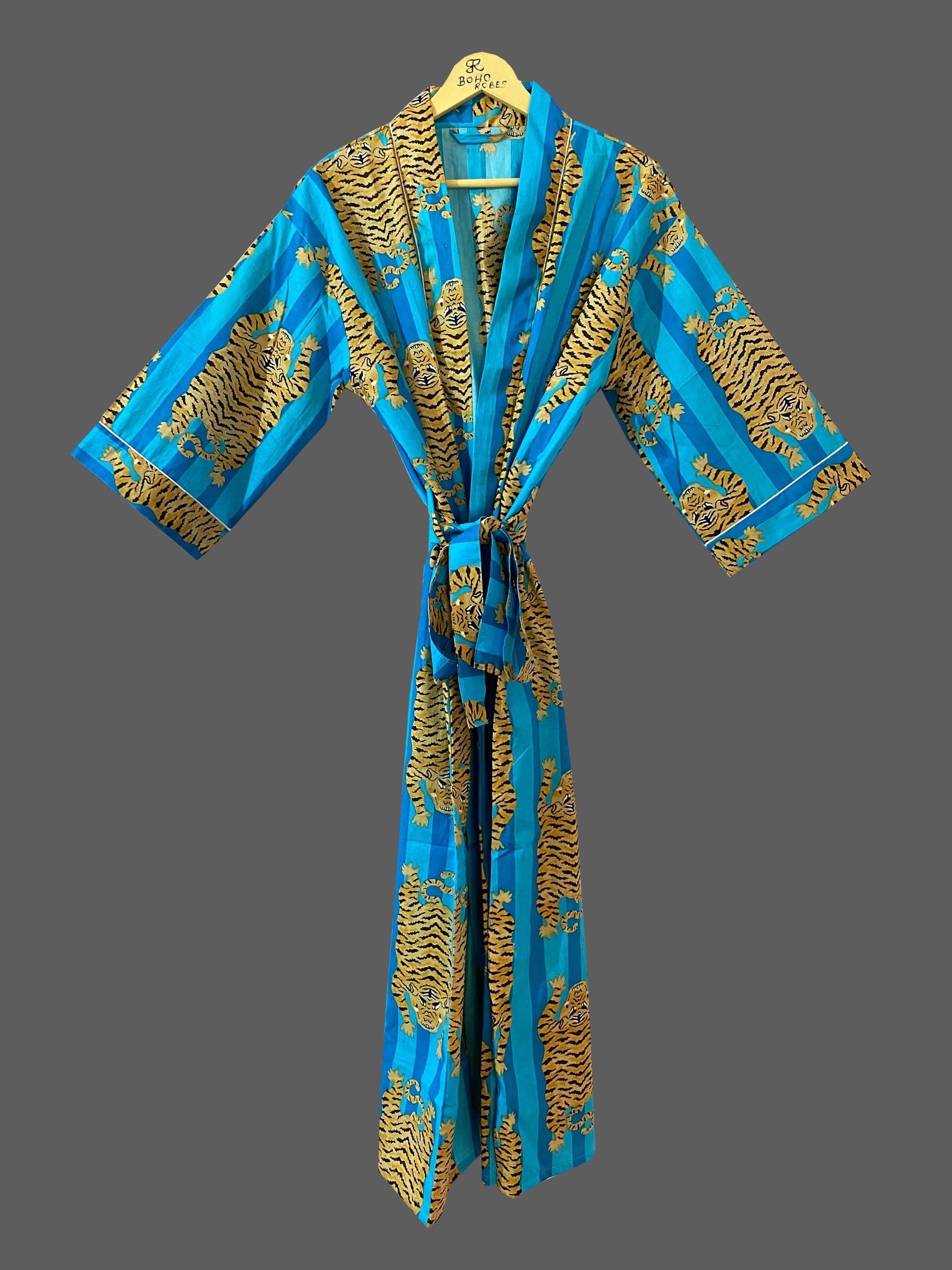 New Animal Print Kimono Robe, Indian Soft Cotton Kimono, Japanese ...