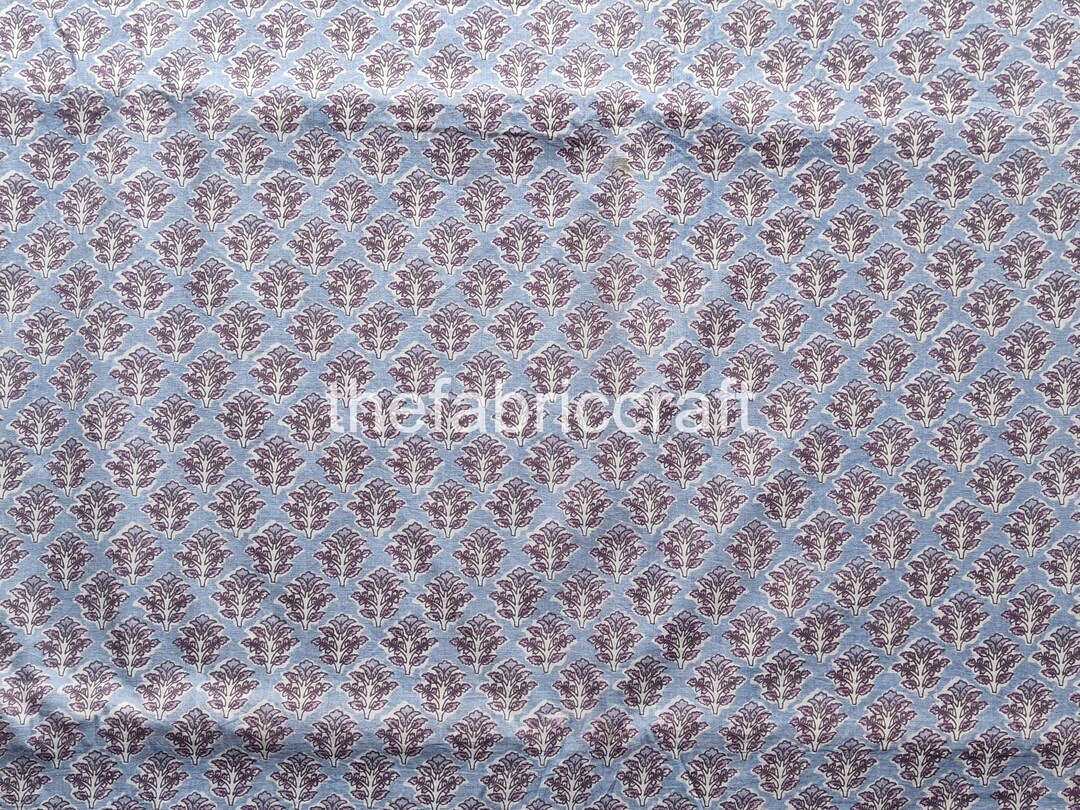 Hand Block Printed Cotton Fabric: Soft Quilting Material by the Yard - Etsy