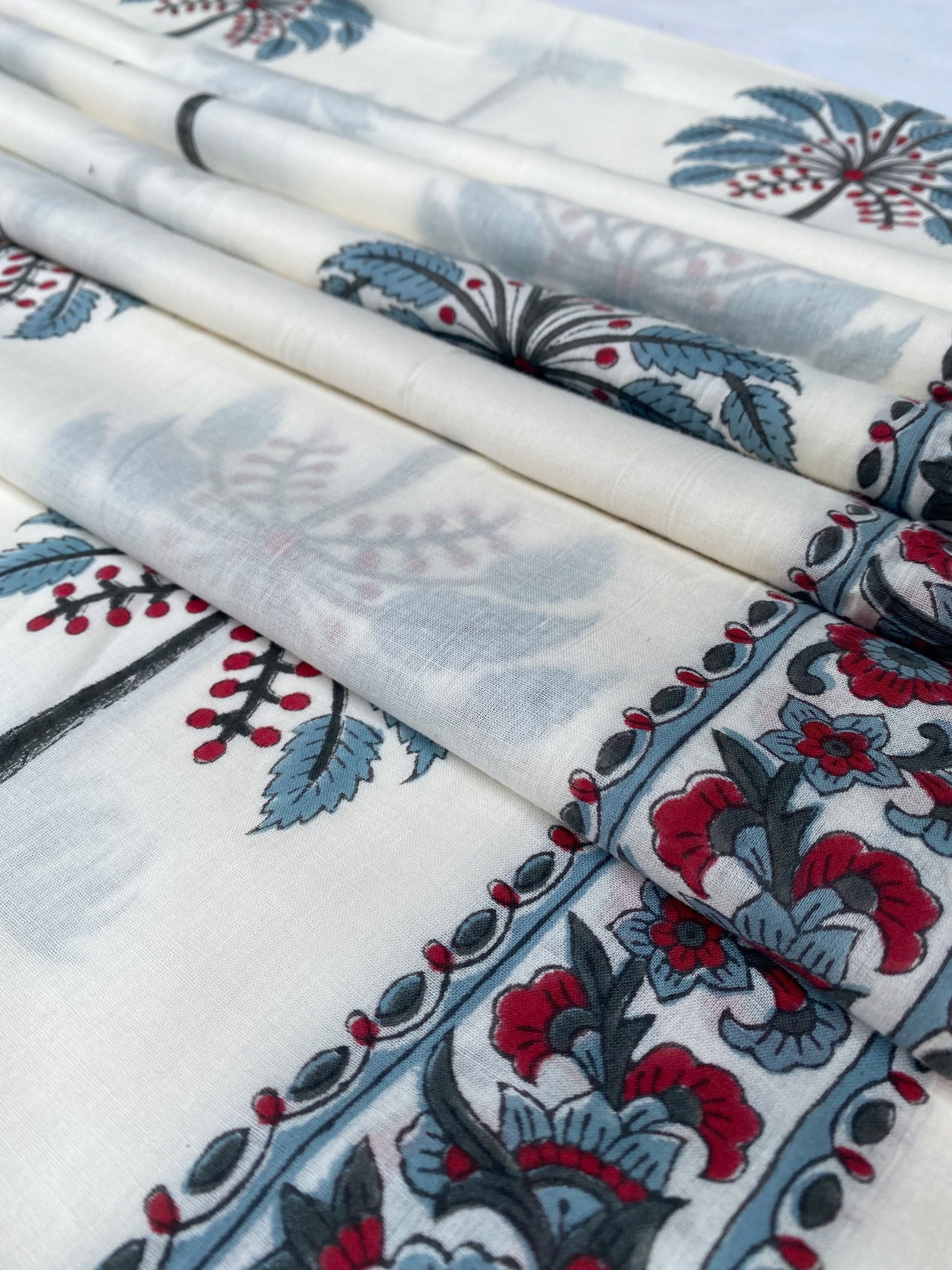 Tree Printed Fabric Indian Cotton Fabric Soft Cotton Fabric - Etsy