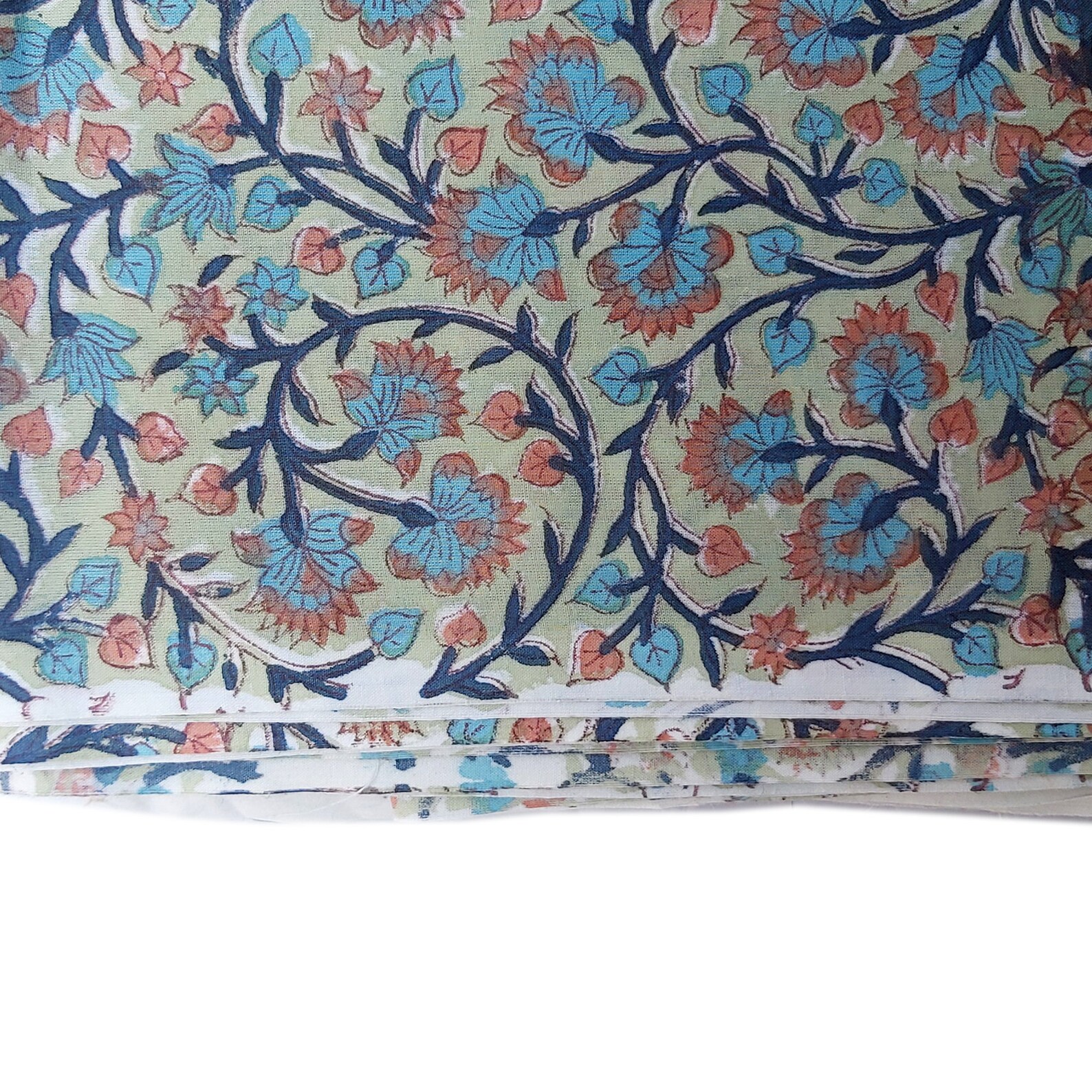 Indian Cotton Fabric by the Yard Block Print Fabric Bohemian - Etsy