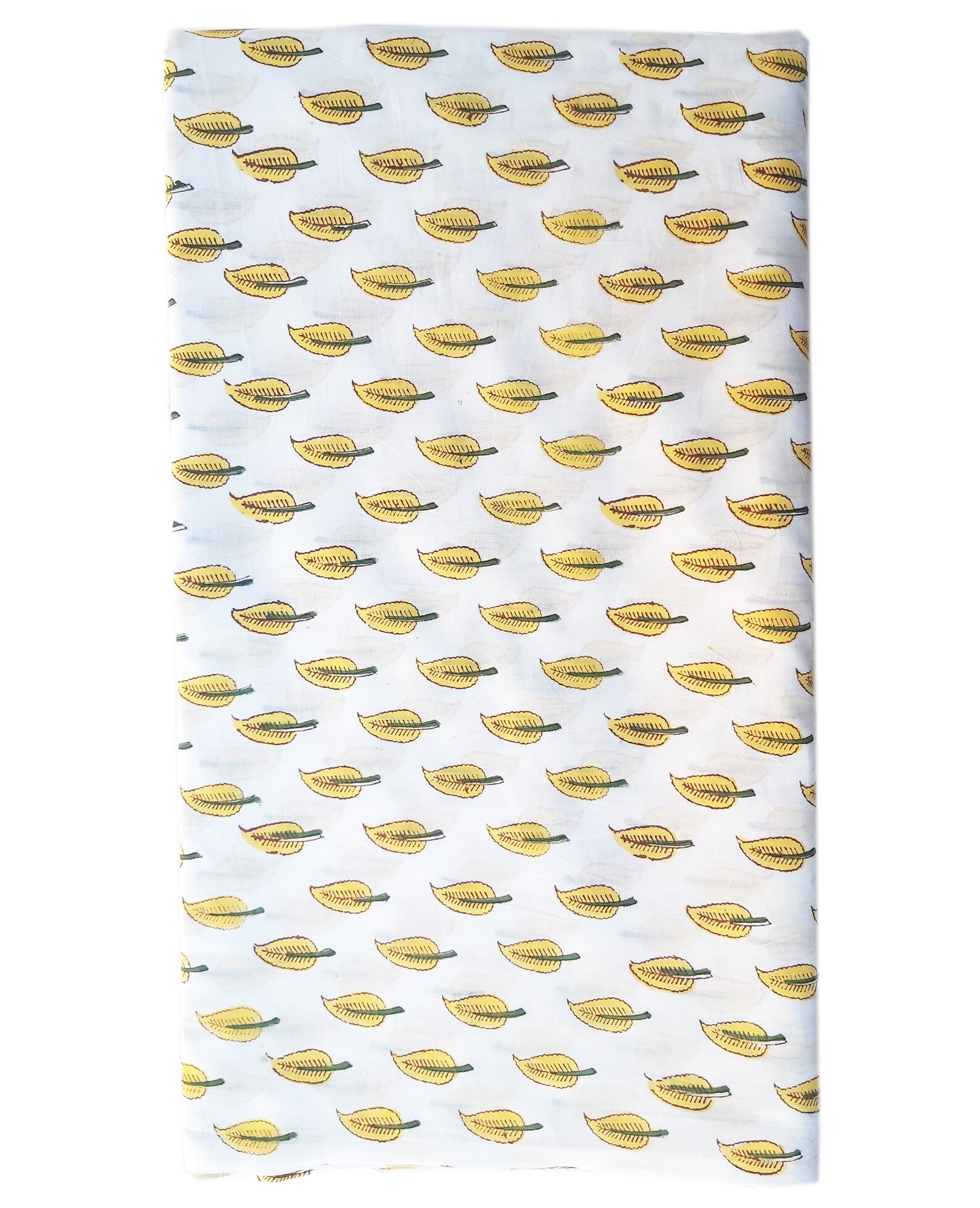 Yellow Leaf Print Cotton Fabric, Indian Block Print by the Yard - Etsy