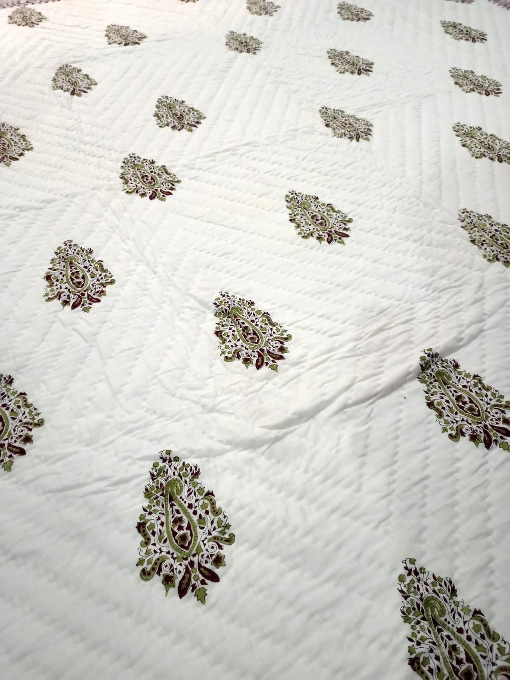 Indian Hand Block Print Cotton Quilt Floral Print Soft Cotton - Etsy