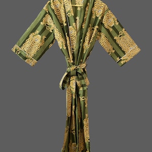 New Animal Print Kimono Robe, Indian Soft Cotton Kimono, Japanese ...