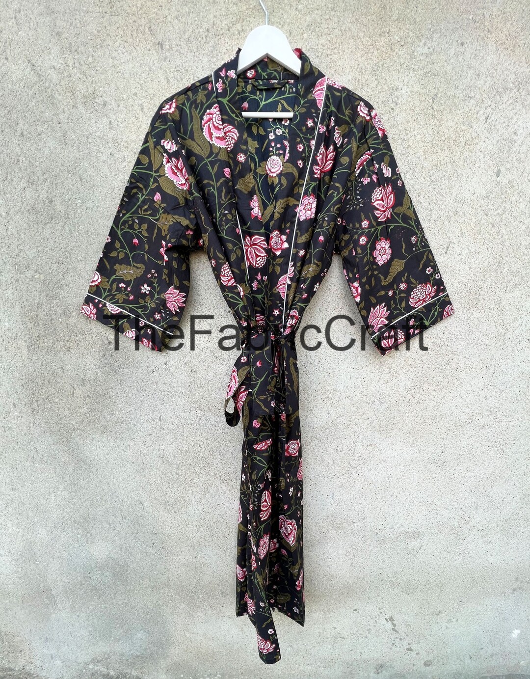 New Floral Print Kimono Robe, Indian Soft Cotton Kimono, Bridesmaid ...