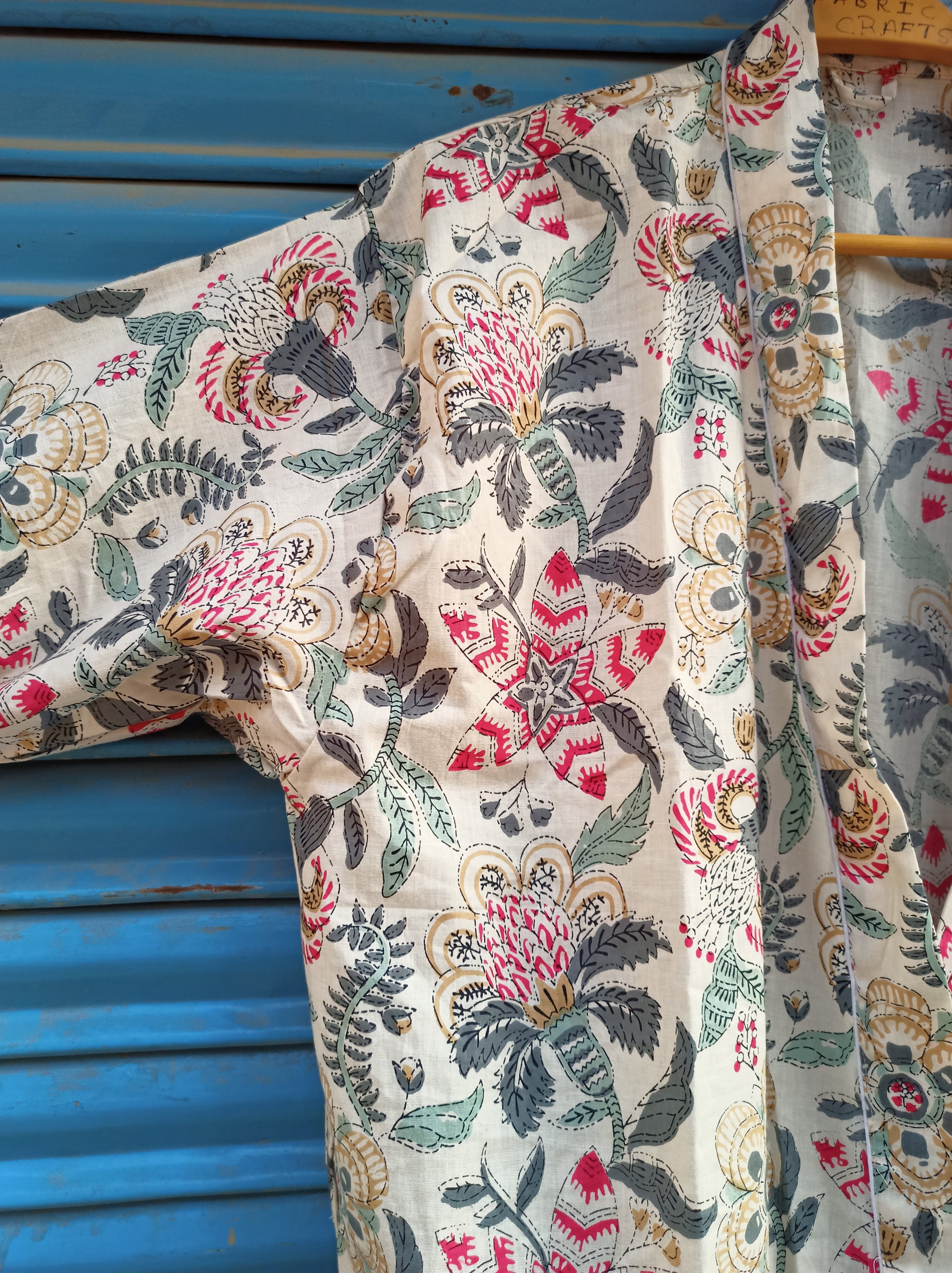 Hand Block Print Cotton Kimono Rove Floral Print Kimono - Etsy