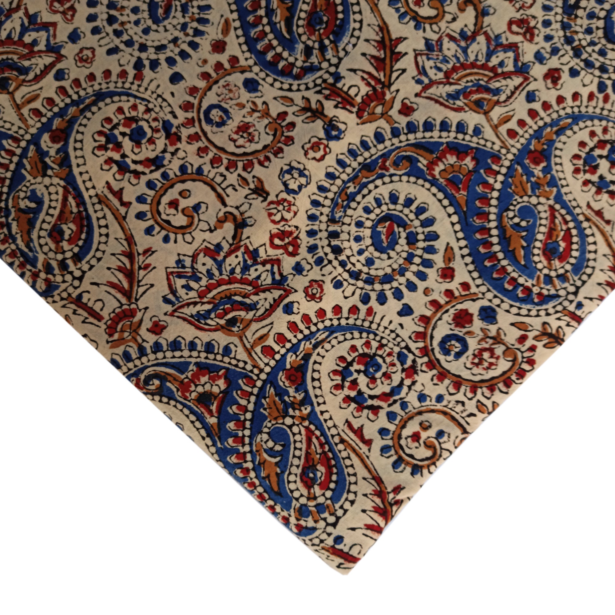 New Kalamkari Print Cotton Fabric Floral Print Block Print - Etsy