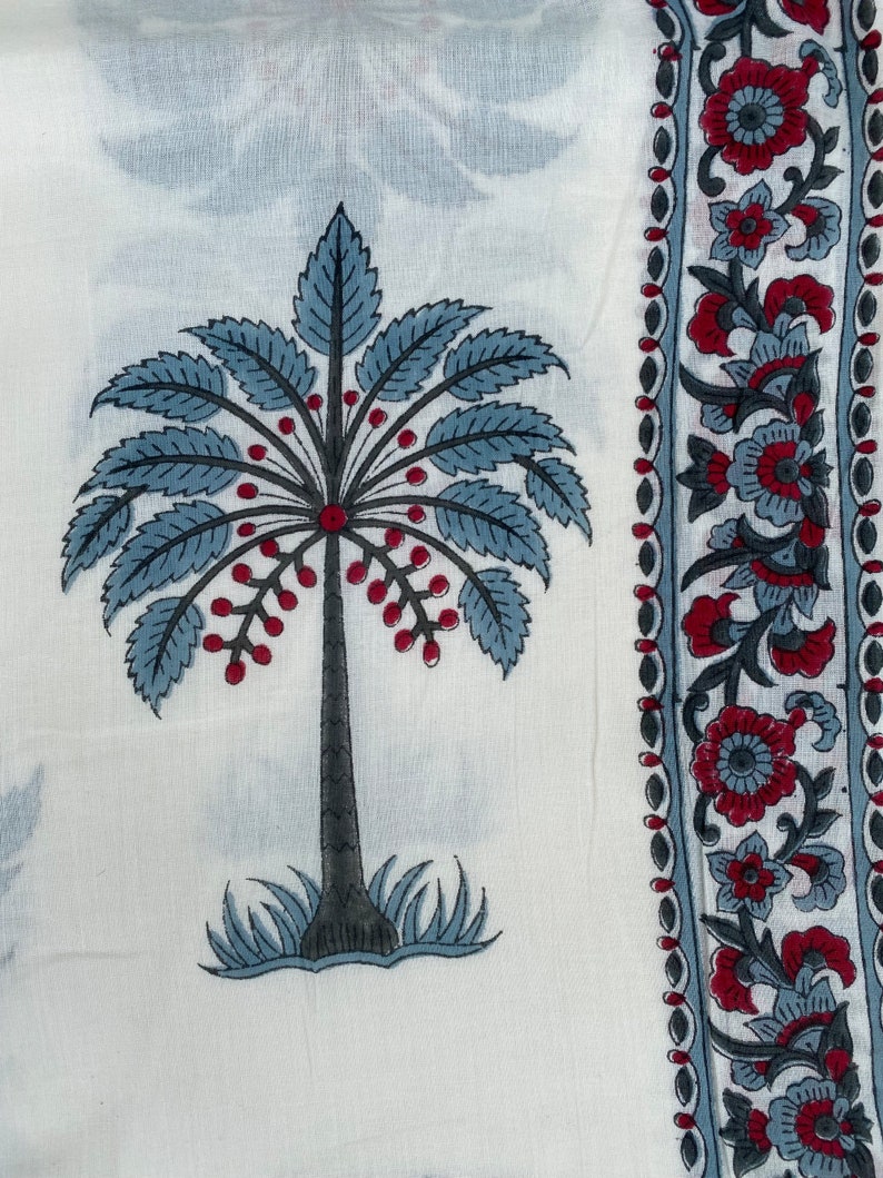 Tree Printed Fabric Indian Cotton Fabric Soft Cotton Fabric - Etsy