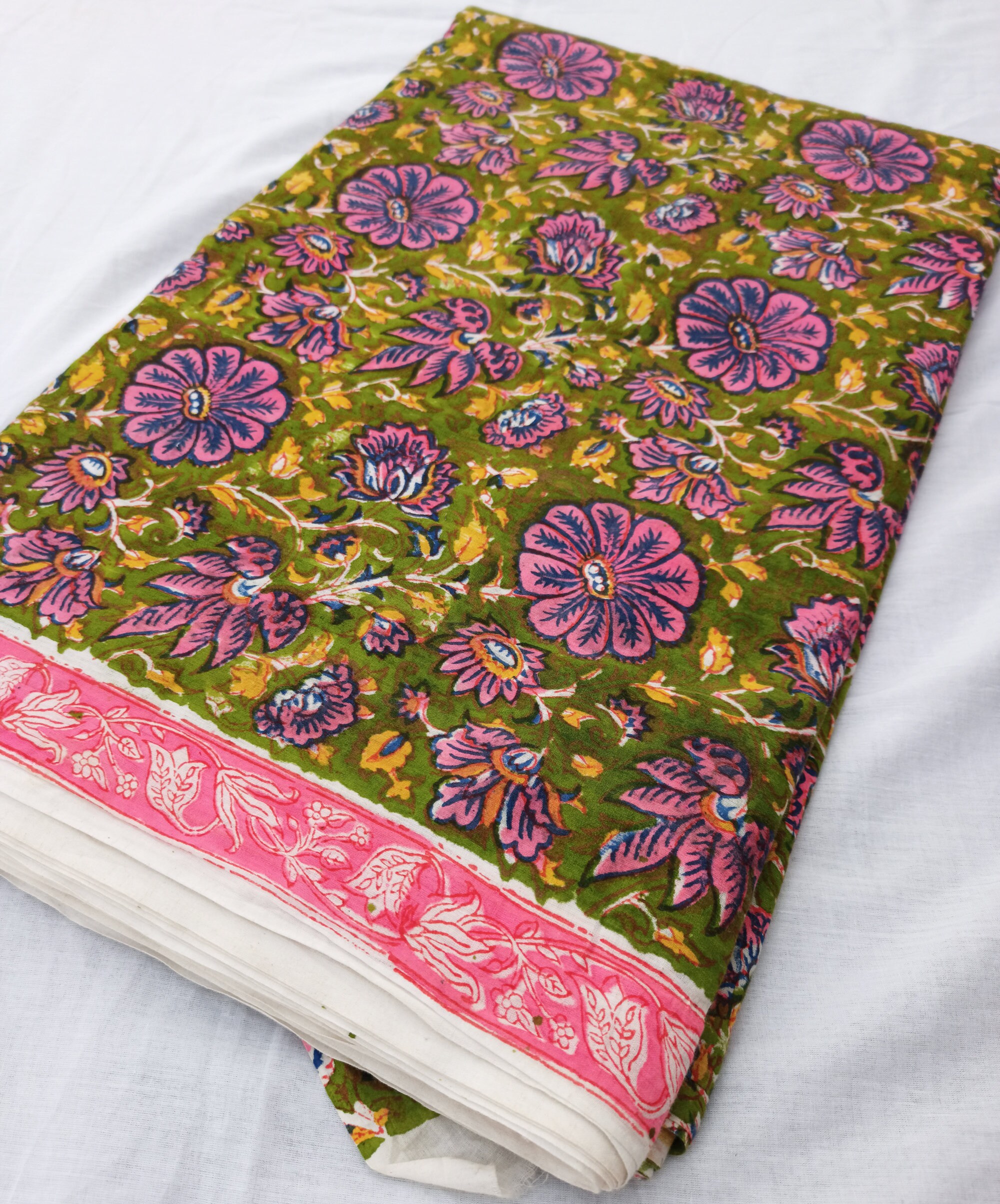 New Border Design Fabric by the Yard Indian Block Print - Etsy