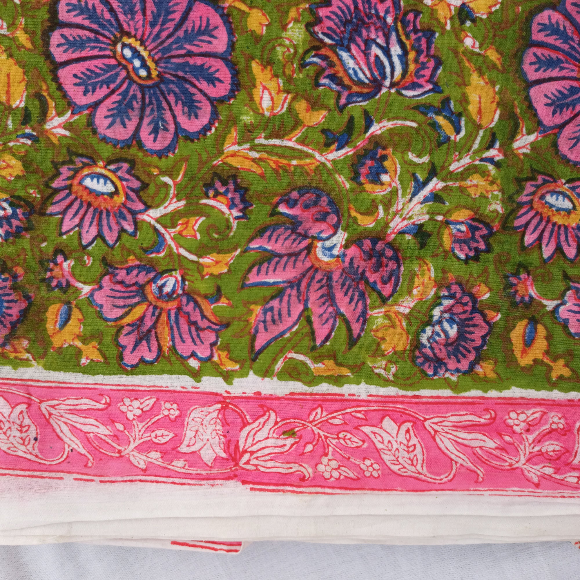 New Border Design Fabric by the Yard Indian Block Print - Etsy