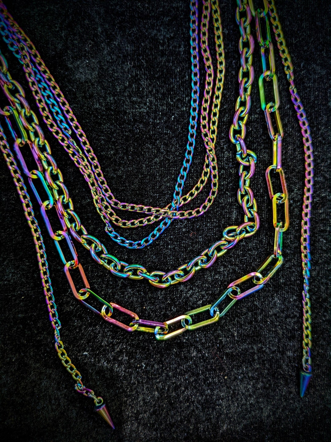 Hip Drip Chain Midnight Aura rainbow - Etsy