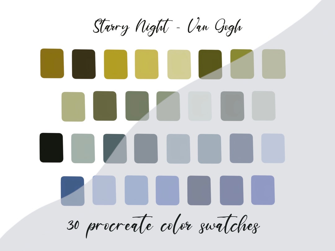 Digital Starry Night Van Gogh Color Palette Digital Download Swatch ...
