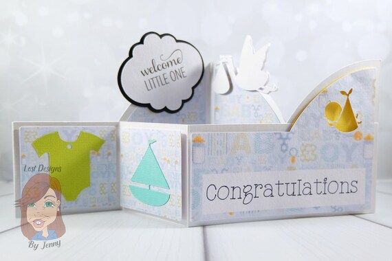 Hand Made Pop up 3D Baby Boy Card | Etsy