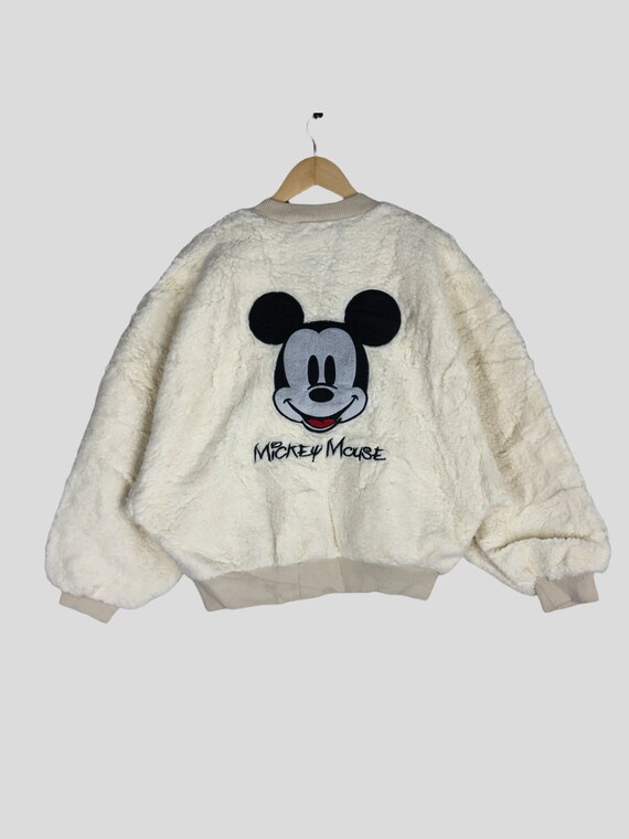 Vintage Mickey Mouse Fleece Jacket Bomber Jacket Big Image - Etsy
