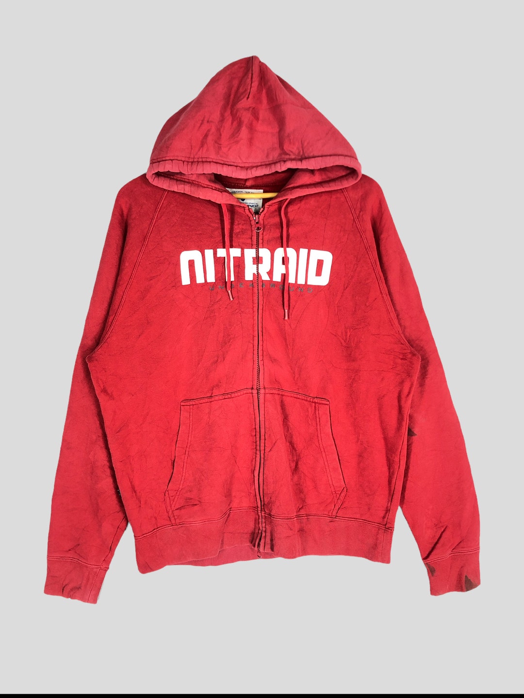 Japanese Brand Nitraid Spellout Sweatshirt With Hoodie Size XL - Etsy