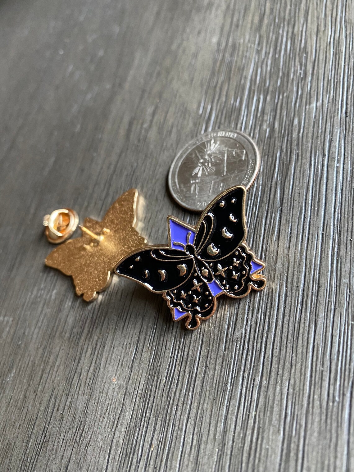 Lunar Moth Pin Butterfly Enamel Pin Gothic Pin Halloween - Etsy