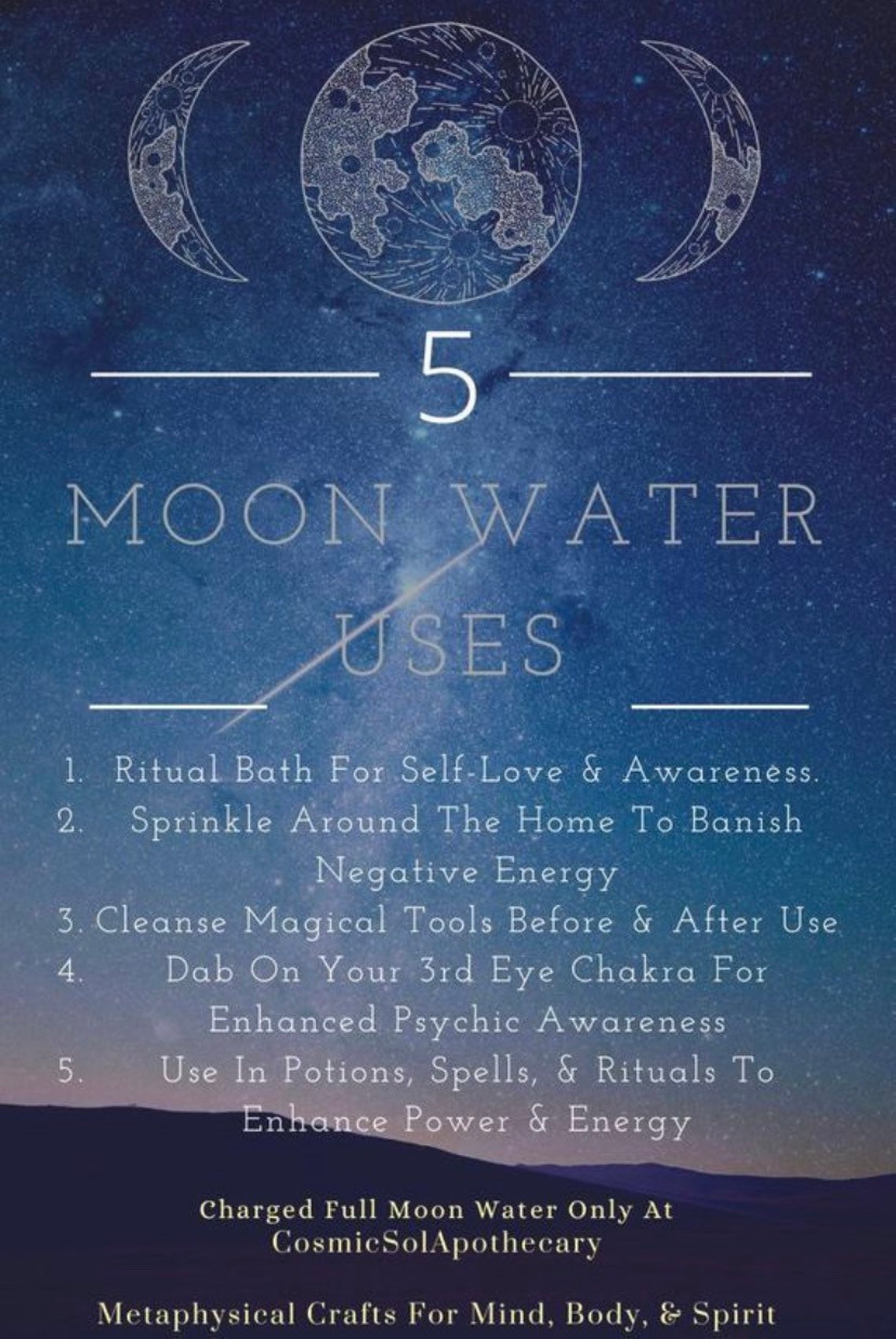 Crystal Infused Moon Water Spray, Crystal Water, Full Moon Water ...