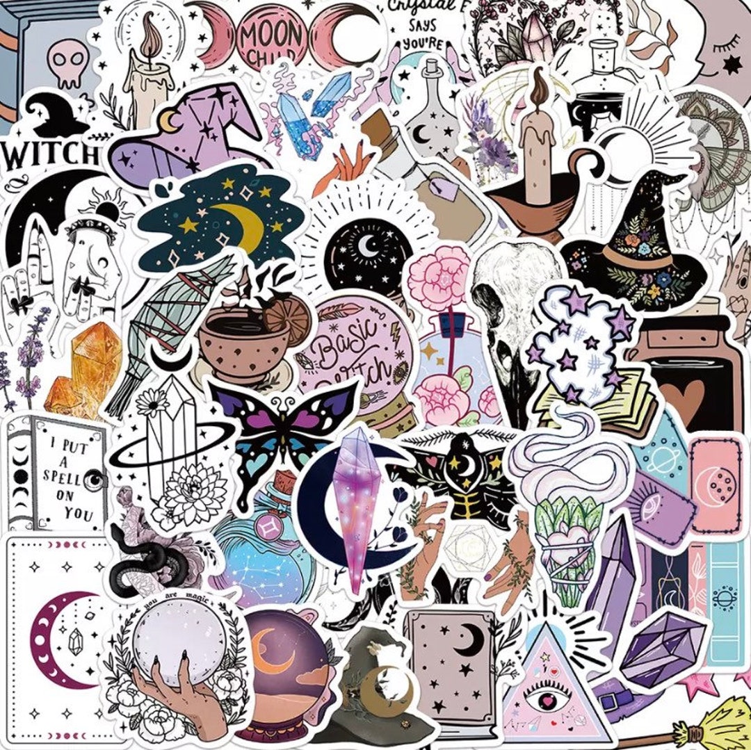Witch Stickers, Mystical Stickers, Moon Stickers, Spiritual Stickers ...