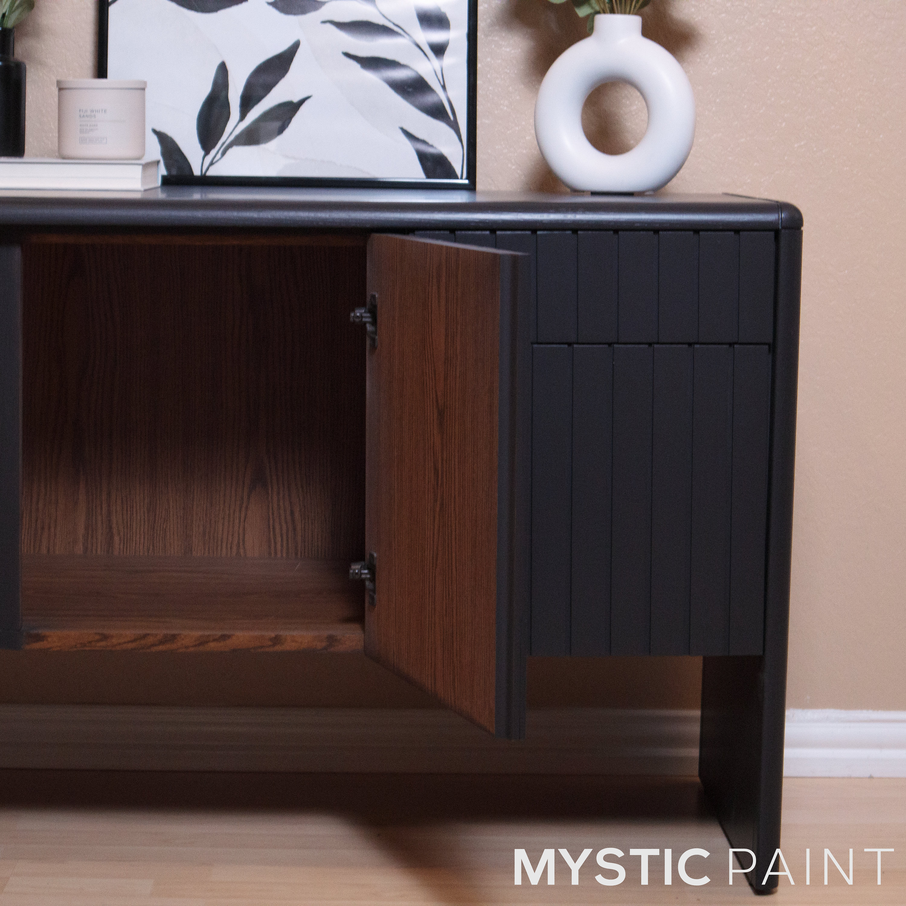 SOLD** Mid-century Modern Black Fluted Sideboard, Cabinet, Modern ...