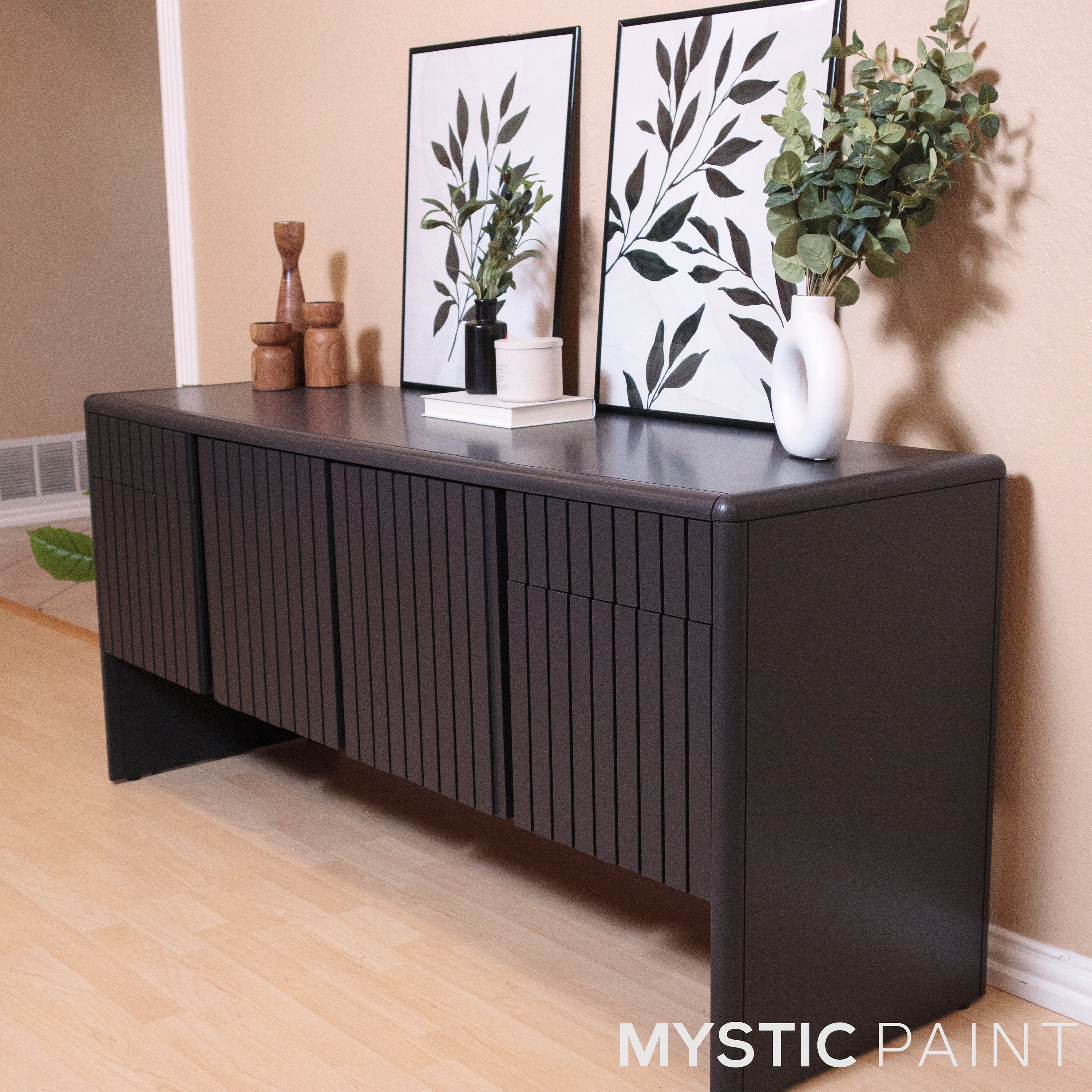 SOLD** Mid-century Modern Black Fluted Sideboard, Cabinet, Modern ...