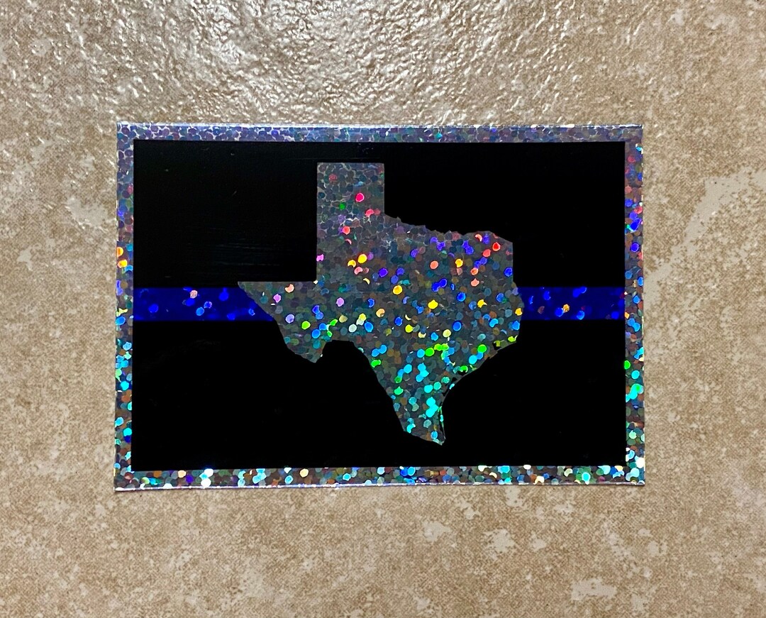 Texas Thin Blue Line Glitter Flag Sticker - Etsy