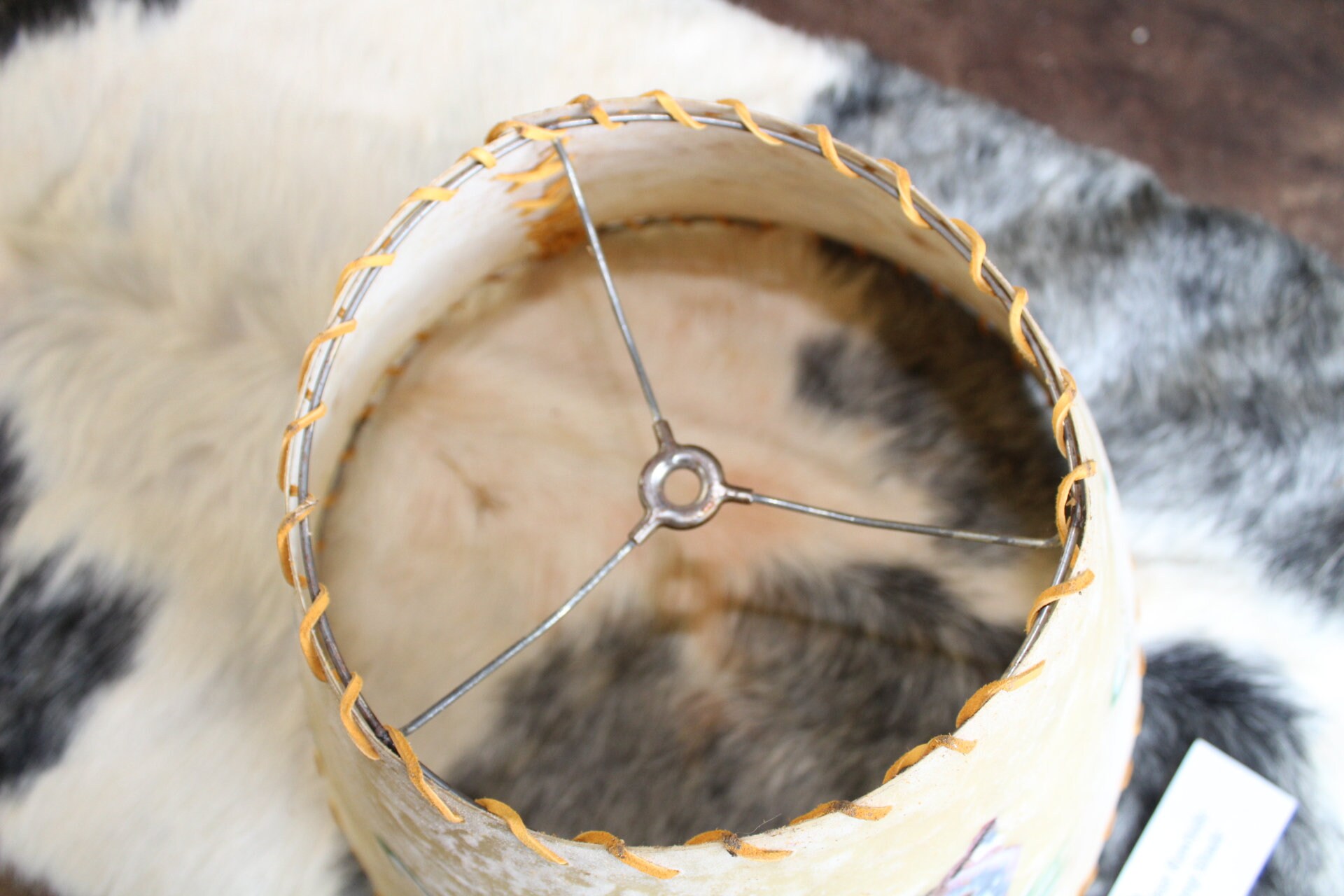 Hand Painted Wolf on Deer Rawhide Shade - Etsy