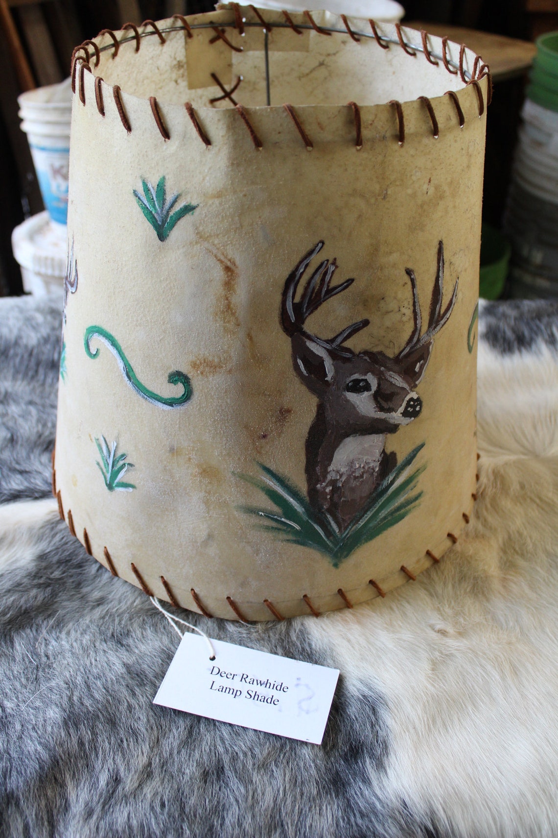 Deer Rawhide Lamp Shade 10x14 - Etsy