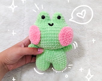 Crochet Green Fribbit-frog - Handmade Amigurumi Plush, Cute Stuffed Toy ...