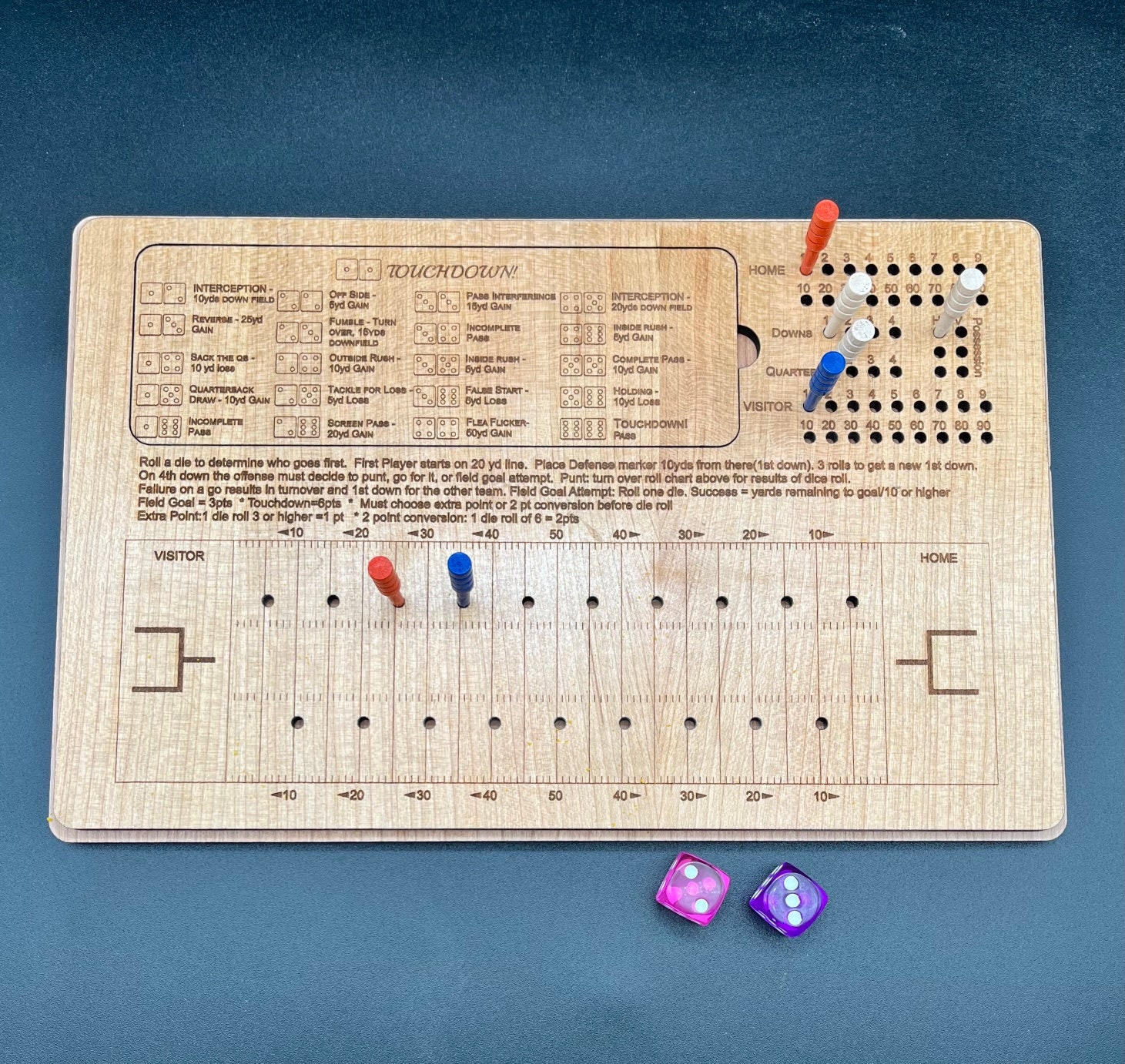 Touchdown! A Football Dice Game - Etsy