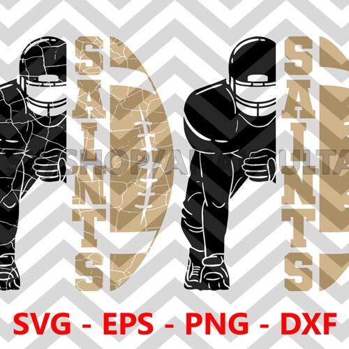 Saints Bundle Distressed Football Half Player Svg Saints Team - Etsy