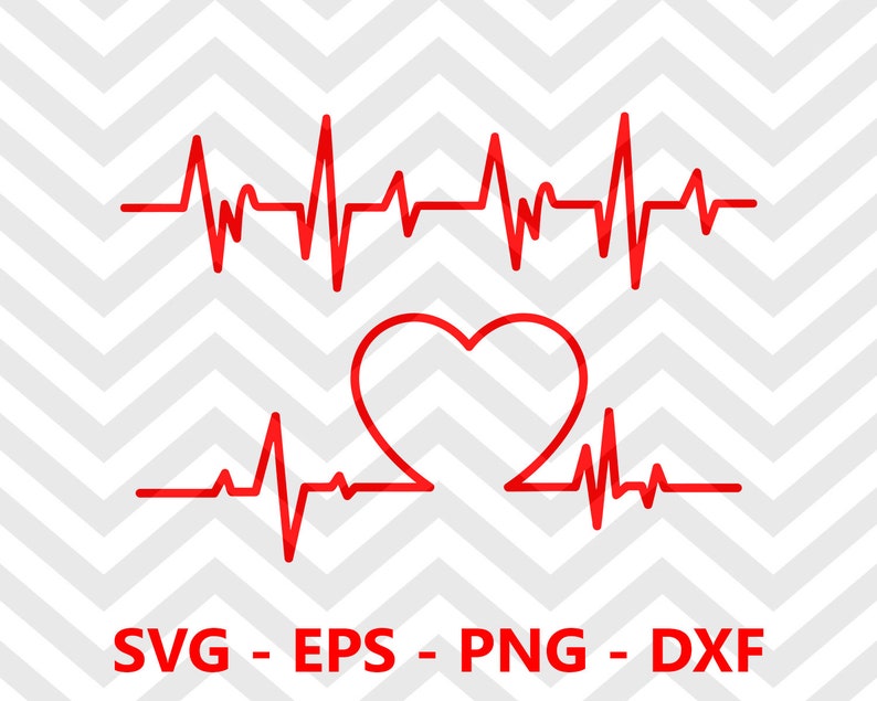 Heart Beat SVG, Heart Beat Svg Silhouette Cut Files, Vector Heart Beat ...
