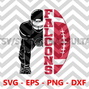 Falcons Bundle Distressed Football Half Player Svg, Falcons Team Svg ...