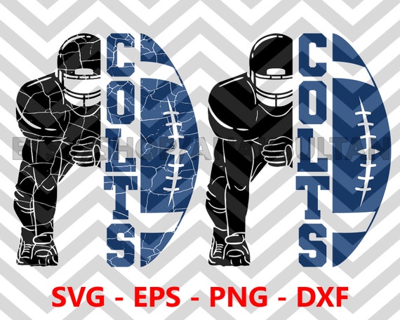 Colts Bundle Distressed Football Half Player Svg Colts Team | Etsy